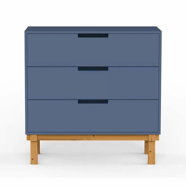 Cômoda Cavaletto - Azul Petróleo E Madeira Castanha | Leroy Merlin