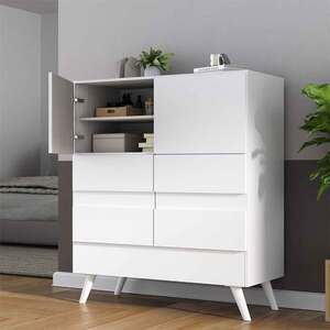 Cômoda Cristal 2 Portas 4 Gavetas Branco - Moville | Leroy Merlin