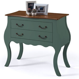 Comoda Elegance Verde Musgo 2 Gavetas Tampo Maderia Imbuia 81cm - 59848 ...