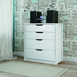 Cômoda Em Mdf 4 Gavetas Conect Santos Andirá Branco | Leroy Merlin