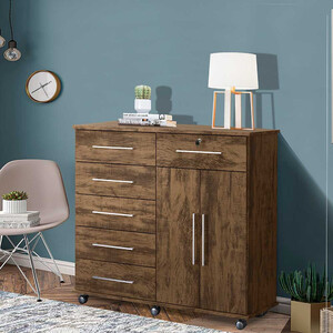 Cômoda Fauna Com 6 Gavetas E 2 Portas Rud Rack | Leroy Merlin