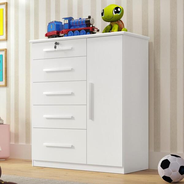 Comoda Infantil Livia 5 Gav 1 Porta Com Chave | Leroy Merlin