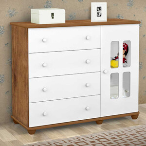 Comoda Jolie New Com 4 Gavetas E 1 Porta J E A Moveis | Leroy Merlin