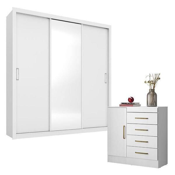 Cômoda Montevidéu E Guarda Roupa Casal Residence Branco - Demóbile ...