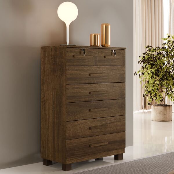 Cômoda New Barcelona 7 Gavetas Benetil Imbuia | Leroy Merlin