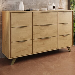 Cômoda Olímpia 9 Gavetas 100% Mdf Amendoa - Europa Móveis | Leroy Merlin