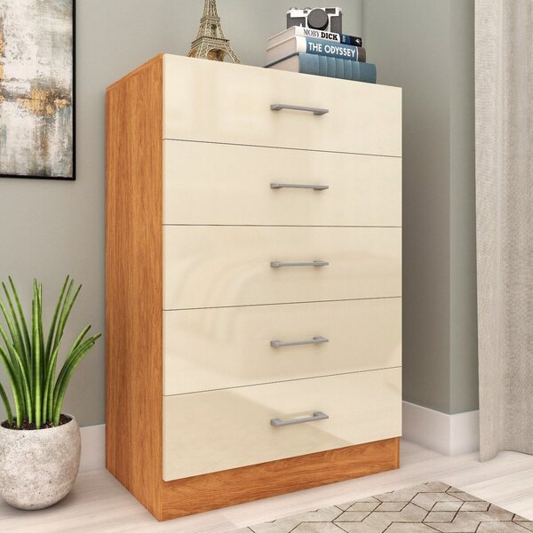 Cômoda Para Quarto 5 Gavetas Aruba Cinamomo/off White | Leroy Merlin