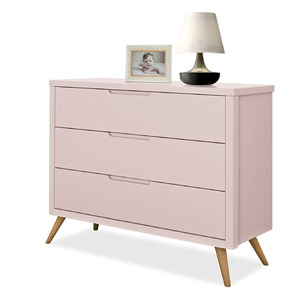 Cômoda Rosa Retro Com 03 Gavetas Old Clean Rosa Potente | Leroy Merlin