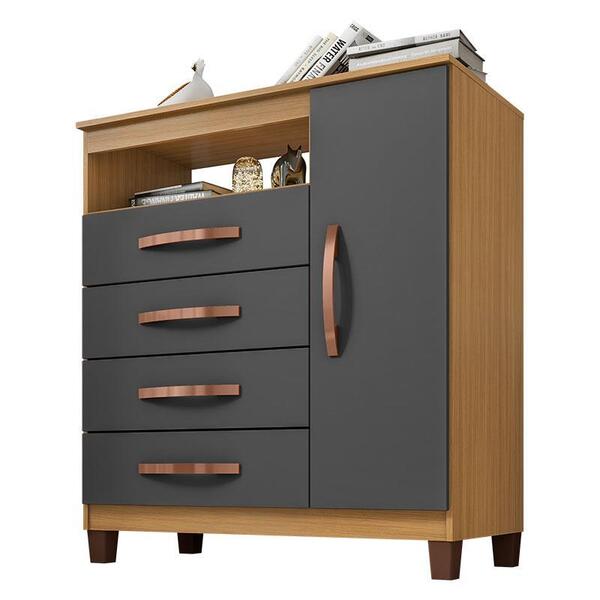 Cômoda Sapateira Catar Carvalho Americano Grafite - Incorplac | Leroy ...