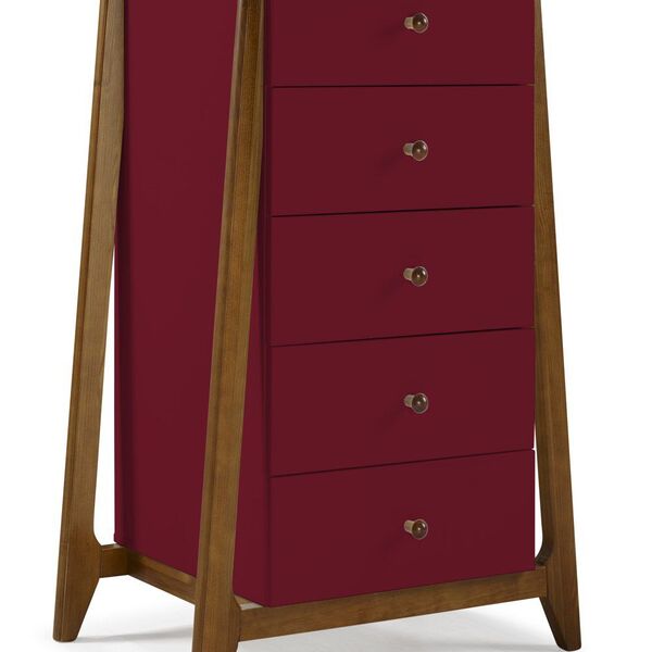 Cômoda Stoka Com 5 Gavetas - Vinho - M49 | Leroy Merlin