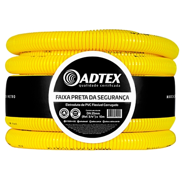 Conduíte Corrugado 25mm 3/4'' 10 Metros Amarelo - Adtex | Leroy Merlin