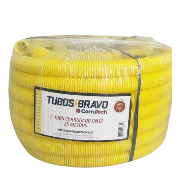 Conduíte Corrugado Amarelo 1" X 25m PVC Antichamas Tubos Bravo | Leroy ...