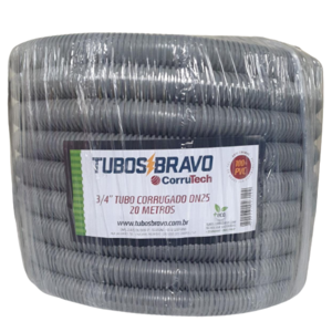 Conduíte Eletr. Corrugado 3/4 X 20 M Antichama PVC Cinza | Leroy Merlin
