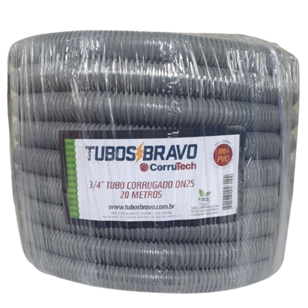 Conduíte Eletr. Corrugado 3/4 X 20 M Antichama PVC Cinza | Leroy Merlin