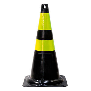 Cone Flexível Plastcor Preto/amarelo 75cm | Leroy Merlin