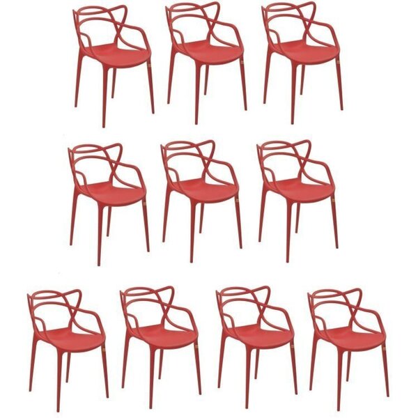 Conjunto 10 Cadeiras Allegra Vermelho Vermelho | Leroy Merlin