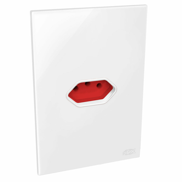 Conjunto 1 Tomada 10a Vermelha - Jnx Legacy - Branco Lbb06 | Leroy Merlin