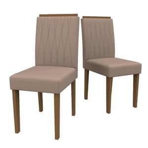 Conjunto Com 2 Cadeiras Para Sala De Jantar Isis Madeira Maciça Ypê ...