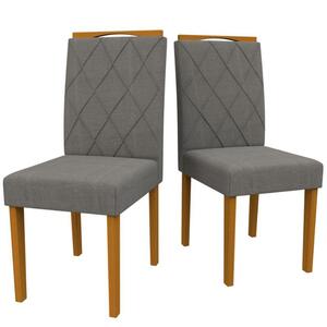 Conjunto Com 2 Cadeiras Para Sala De Jantar Isis Madeira Maciça Ypê ...