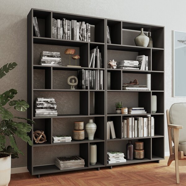 Conjunto 2 Estantes Para Livros Euforia Yescasa Preto Preto | Leroy Merlin