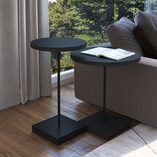 Conjunto 2 Mesas Laterais Redonda Nero/preto | Leroy Merlin