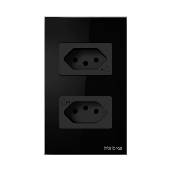 Conjunto Tomada 2 tomadas 10A 4x2 Preto ETW 1002 Intelbras | Leroy Merlin