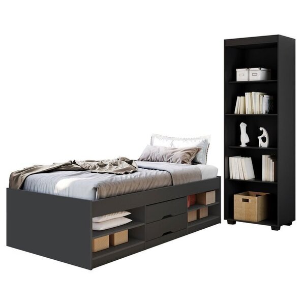 Conjunto 2armário Multiuso Milão E Cama Solteiro Multifuncional 2 ...