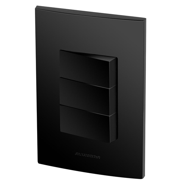 Conjunto 3 Interruptores Simples - Inova Preto Fosco - Apf20 | Leroy Merlin