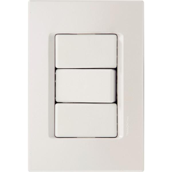 Conjunto 4x2 Com 1 Interruptor Paralelo 10 A 250 V Tramontina Izyflat ...