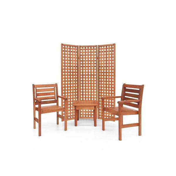 Conjunto Biombo Em Madeira Maciça Com Mesa De Centro E Bancos Magazine ...