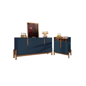 Conjunto Buffet 1.7 E Bar Ramp Azul Cobalto Cedro | Leroy Merlin
