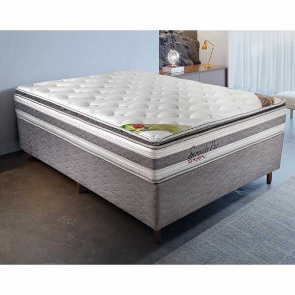 Conjunto Cama Box 37cm + Colchão King Size Espuma Serenity Orthocrin ...
