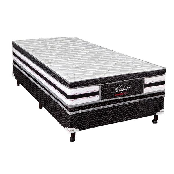 Conjunto Cama Box 78x36cm Colchão Solteiro Molas Ensacadas Pockt 25cm ...