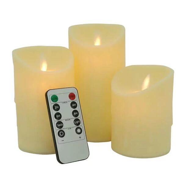 Conjunto Com 3 Velas Eletrônica Com Controle Flame Moving | Leroy Merlin