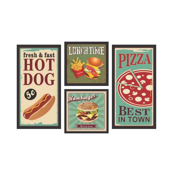 Conjunto Com 4 Quadros Decorativos Got Food Colorido | Leroy Merlin