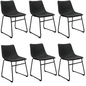 Conjunto Com 6 Cadeiras Para Sala De Jantar Bruna Preto Preto | Leroy ...