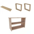 Conjunto Com Banco, 1 Prateleira E 2 Nichos Pullen Bege Carvalho Mel ...