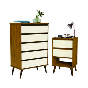 Conjunto Comoda E Mesa De Cabeceira Table Freijo Off White | Leroy Merlin