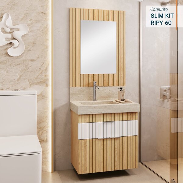 Conjunto Completo Para Banheiro Slim Kit Ripy 60cm Bege | Leroy Merlin