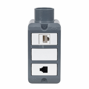 Conjunto Condulete 3/4" 1 RJ45 + 1 RJ11 PVC Wetzel | Leroy Merlin