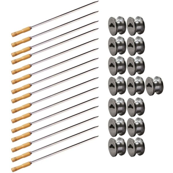 Conjunto De 15 Espetos Simples Roldanas P/ Espeto Churrasco | Leroy Merlin