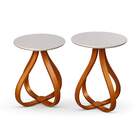 Conjunto De Canto Lateral Decorativa Para Sala Redonda Bella Off White ...