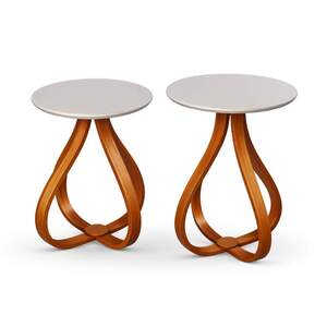 Conjunto De Canto Lateral Decorativa Para Sala Redonda Bella Off White ...