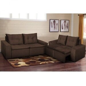 Conjunto De Estofados 3 E 2 Lugares Paraty Marrom Legacy Chocolate ...