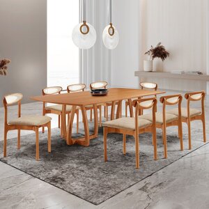 Conjunto De Mesa Jantar Ello Tampo 240cm Barril Laminado E 8 Cadeiras ...