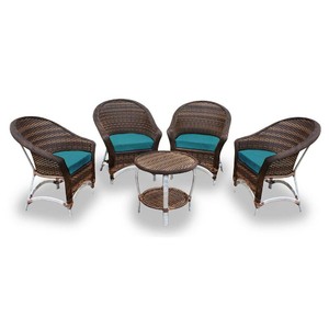 Conjunto De Poltronas Fibra Sintética Bali Alumínio - 4 Poltronas + 1 ...