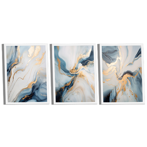 Conjunto De Quadros Trio Abstract Blue Gold -- Br Artes | Leroy Merlin