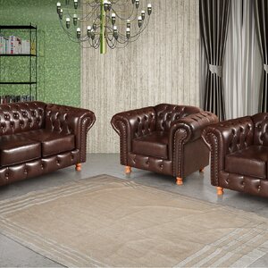 Conjunto De Sofá 2 Lugares E 2 Poltronas Retrô Couro Sintético Café ...
