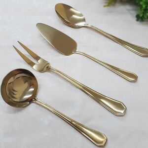 Conjunto Dourado De Talheres Para Servir Com 4 Peças | Leroy Merlin