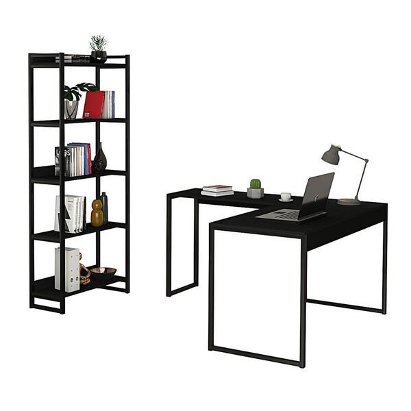 Conjunto Home Office Mesa + Estante Estilo Industrial | Leroy Merlin
